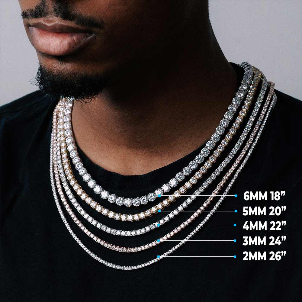 Men's 3-6MM VVS Moissanite Tennis Chain – IceATL Diamonds & Watches
