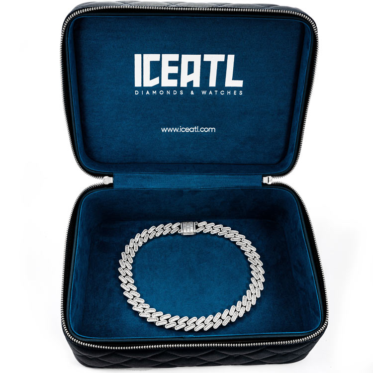 925 Silver 18MM Moissanite Baguette Miami Cuban Link Chain 925 Silver 18MM Moissanite Baguette Miami Cuban Link Chain